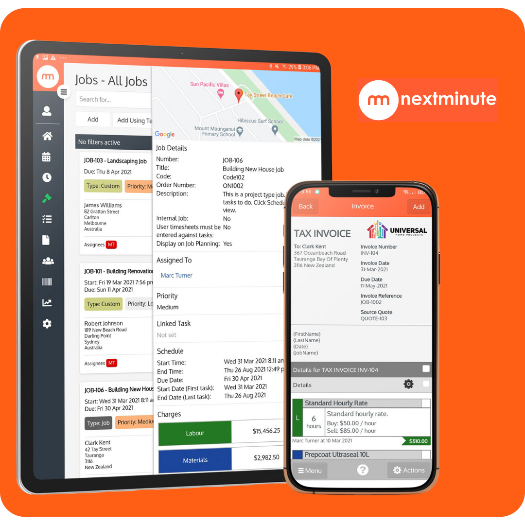 NextMinute Job Management Software Review & Features - Tradiespace